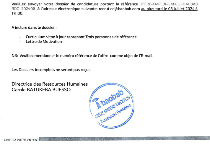 mediacongo.net - Offre d'emploi - Responsable expérience client