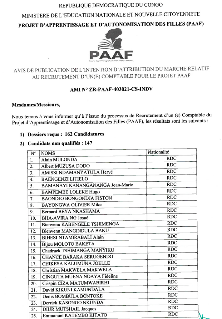 mediacongo.net - Offre d'emploi - Comptable