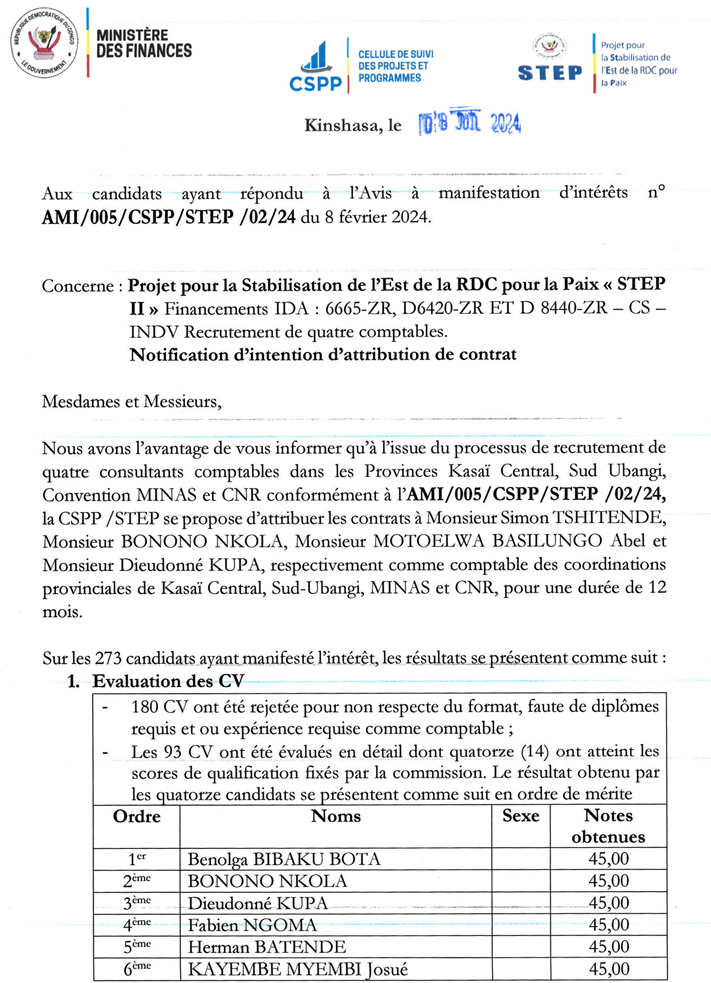 mediacongo.net - Offre d'emploi - Comptables