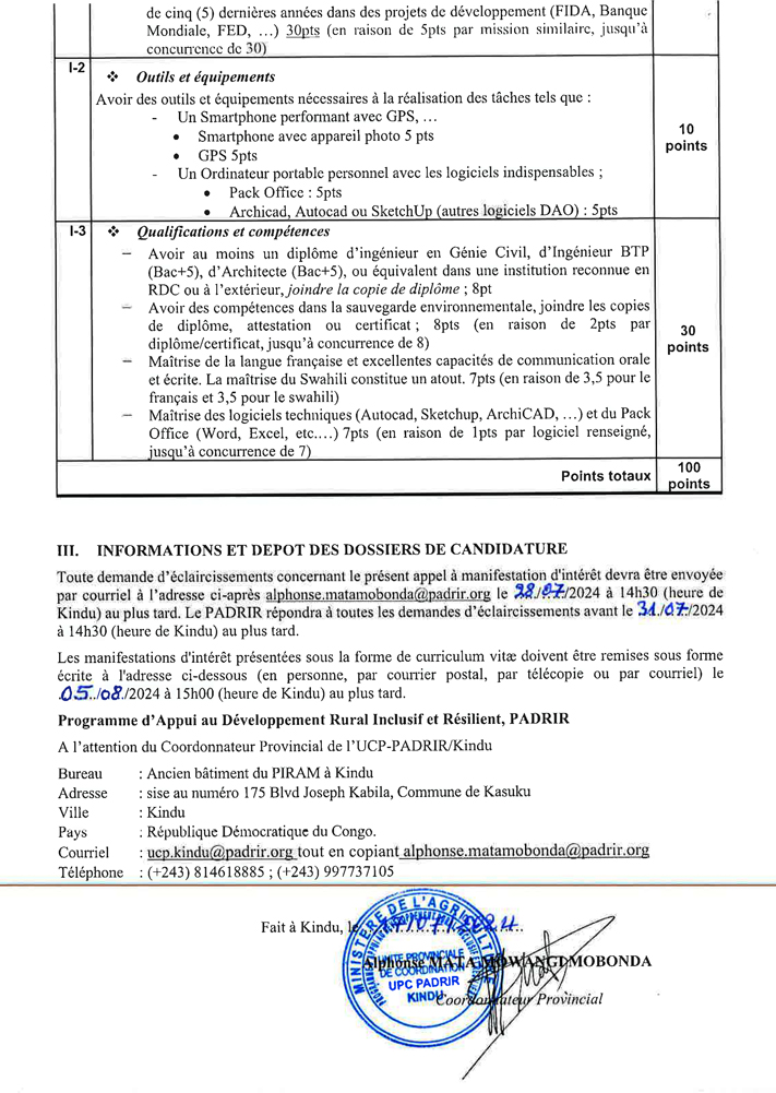 mediacongo.net - Offre d'emploi - Consultant individuel pour la réalisation d'études techniques ...