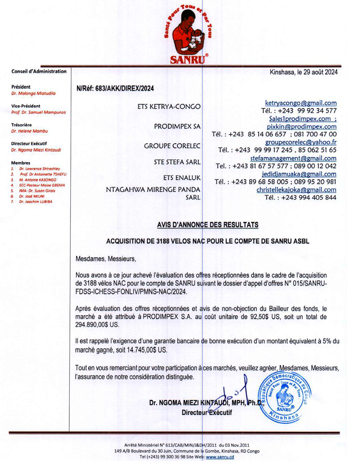 mediacongo.net - Offre d'emploi - Avis d'annonce des résultats ...