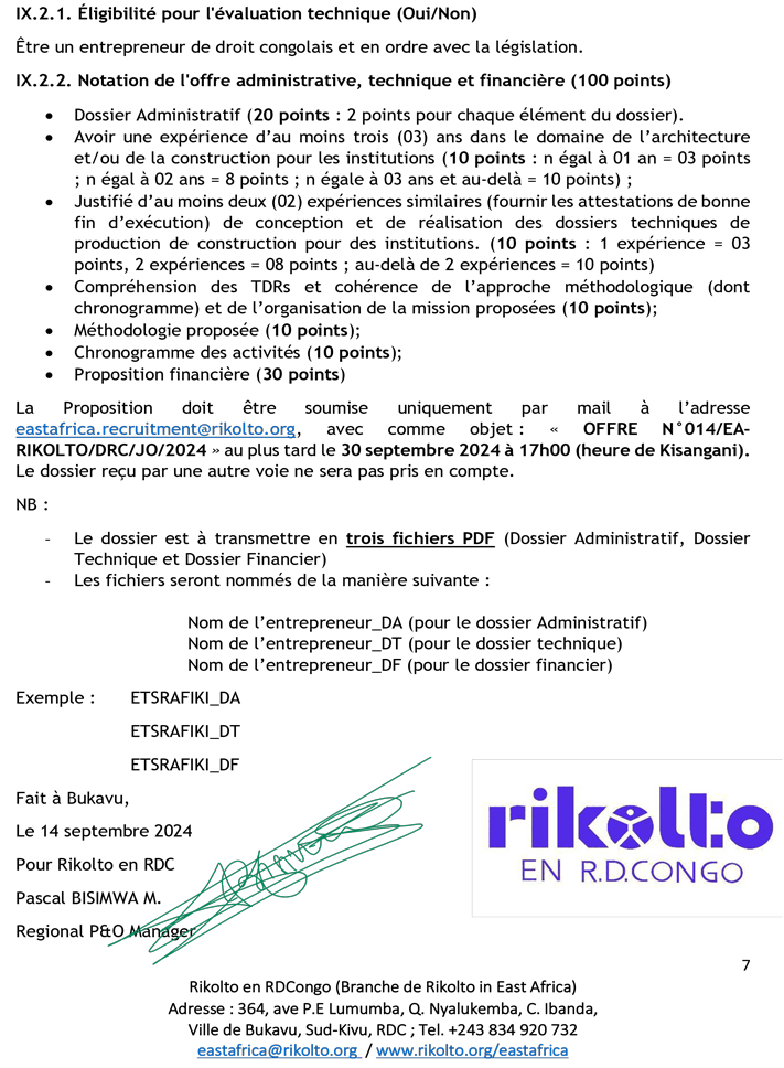mediacongo.net - Offre d'emploi - Entrepreneur pour la construction des ...
