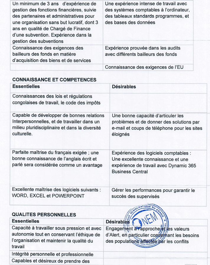 mediacongo.net - Offre d'emploi - Chargé(e) des Finances