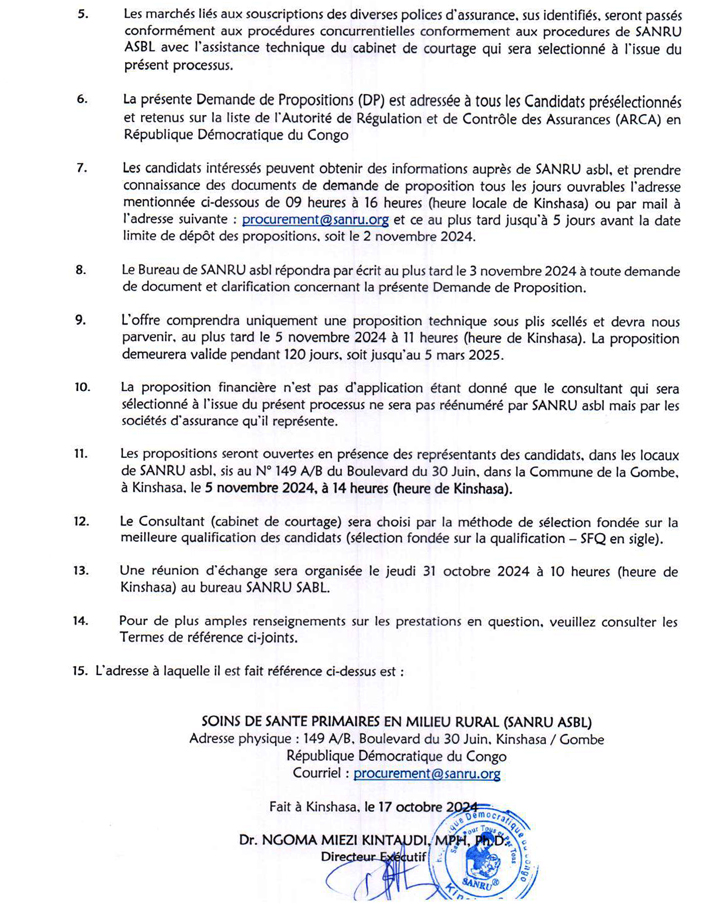 mediacongo.net - Offre d'emploi - Cabinet de courtage en assurances ... mediacongo.net - Offre d'emploi - Cabinet de courtage en assurances ...