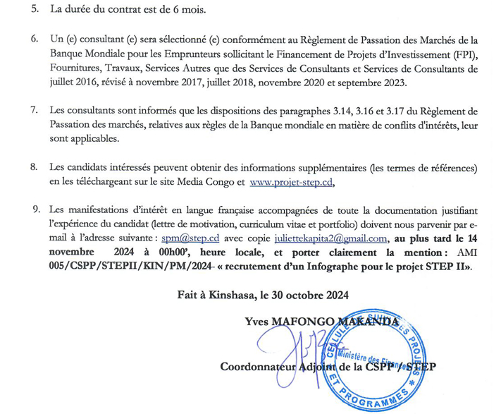 mediacongo.net - Offre d'emploi - Infographe