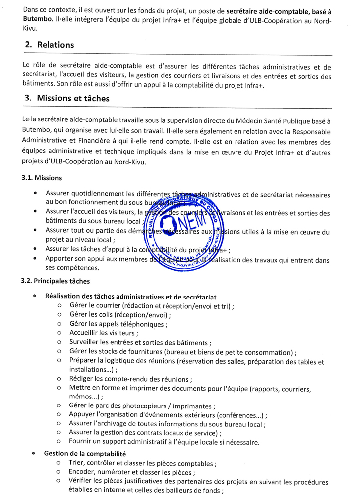 mediacongo.net - Offre d'emploi - Secrétaire Aide Comptable